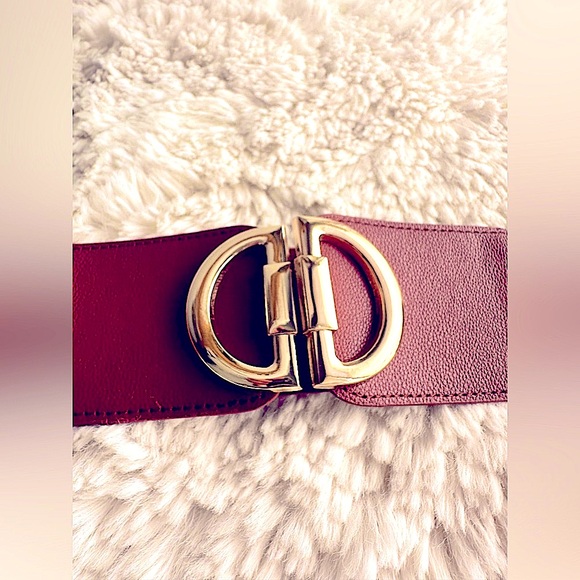 Accessories | Designer Inspired Belt W Gold Clasp Detail Nuetral Rust ...